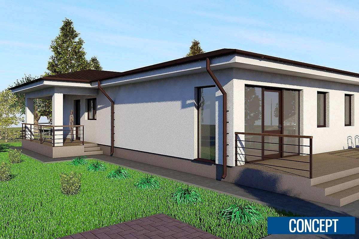 Casa de caramida moderna fara etaj constructie zidarie 012 – Wolf Construct