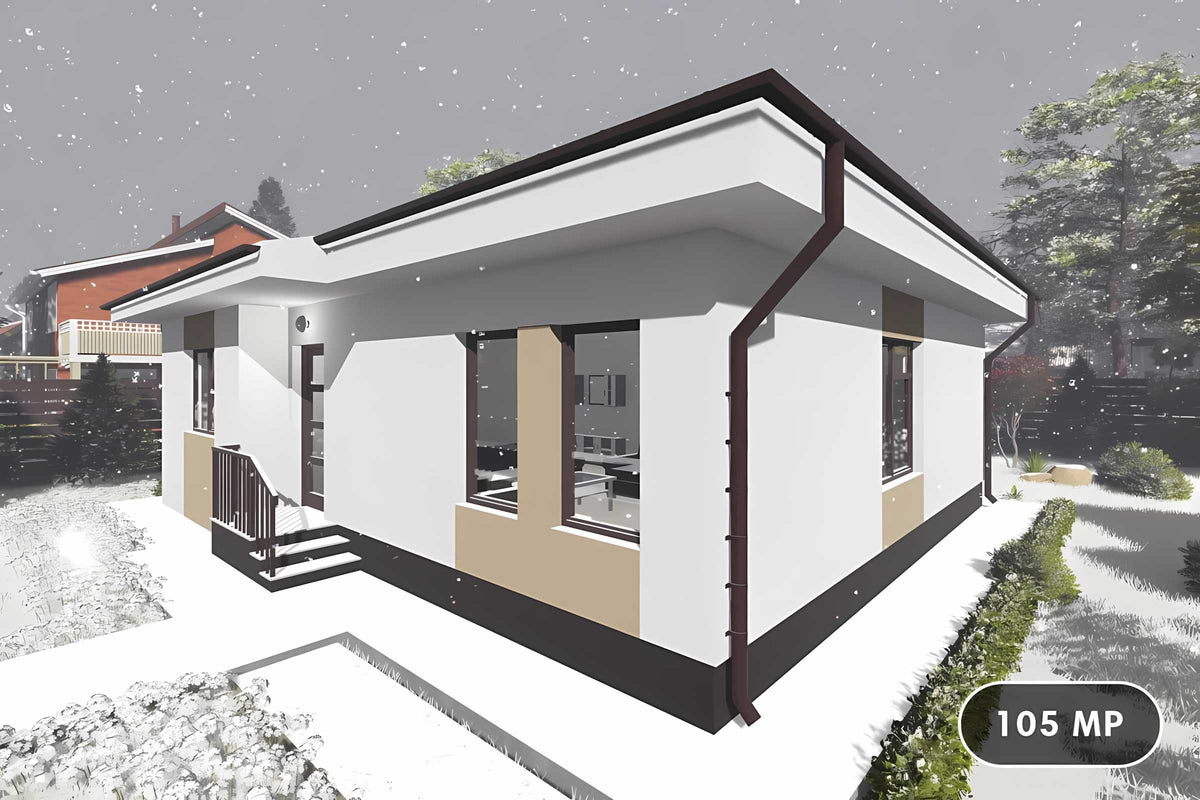 Casa zidarie 3 dormitoare si living constructie pe un nivel
