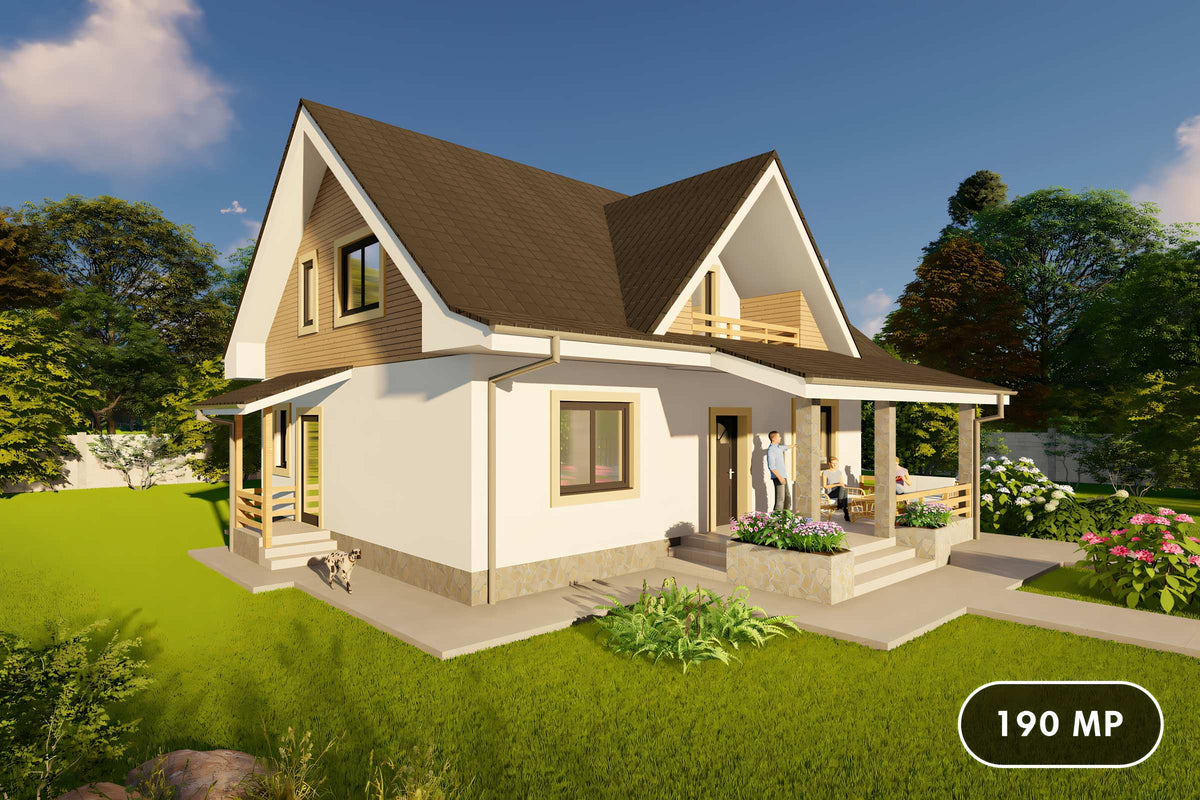 Constructie casa de caramida cu etaj 200mp cu terasa 190-123
