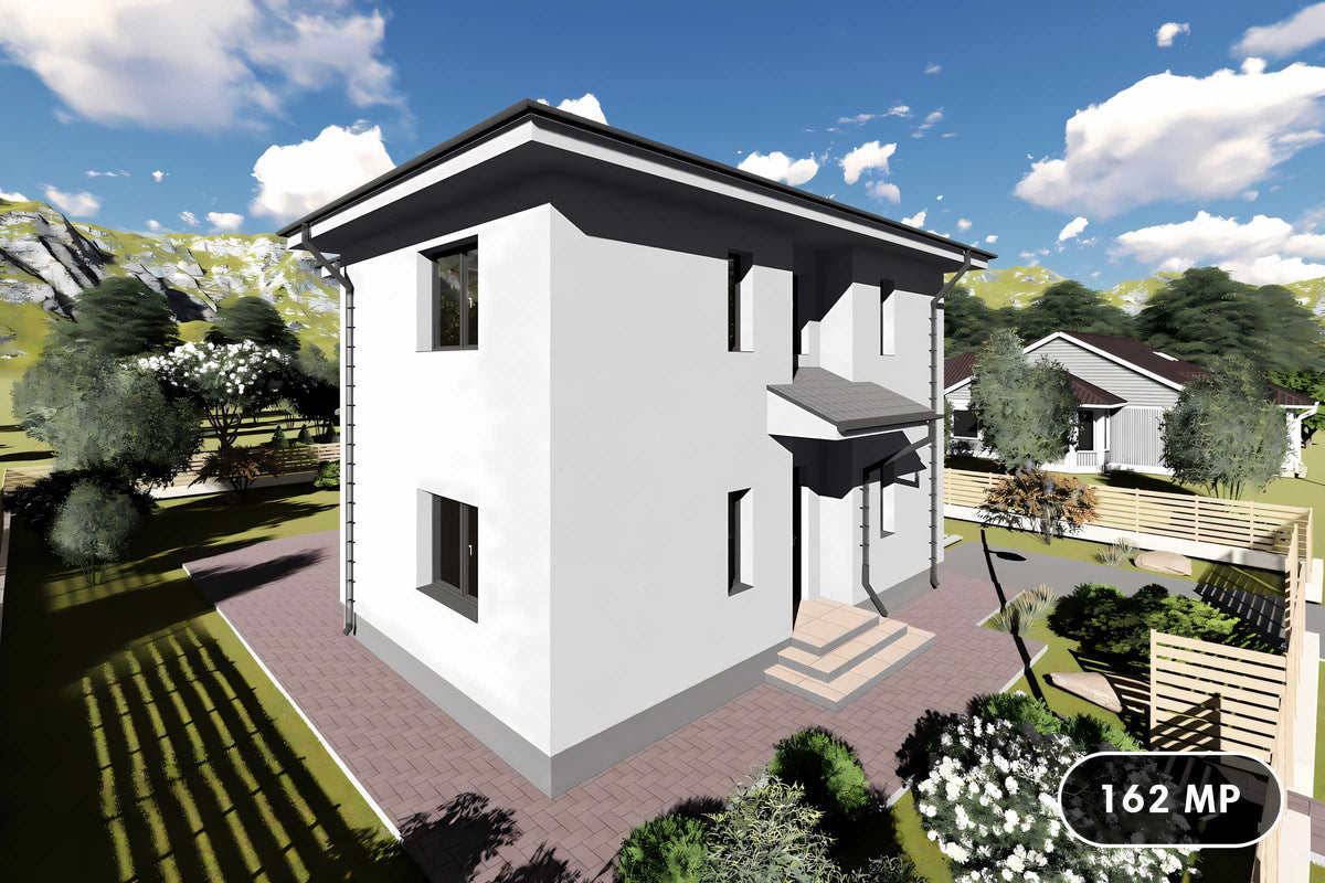 Constructie casa din caramida zidarie pe 2 nivele de 160 mp