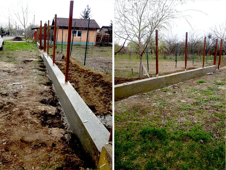 Constructie gard g06 turnarea soclului din beton armat