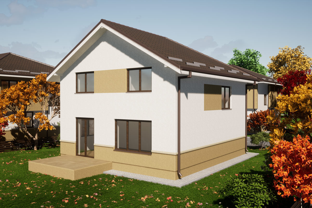 Proiect casa cu terasa din structura metalica usoara 180 mp – Wolf Construct