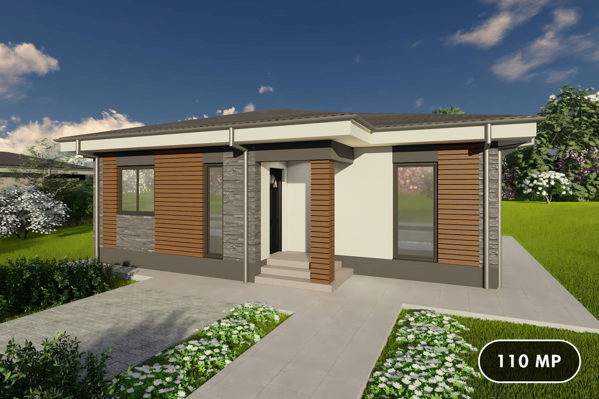 Proiect casa structura metalica un singur nivel 2 dormitoare – Wolf ...